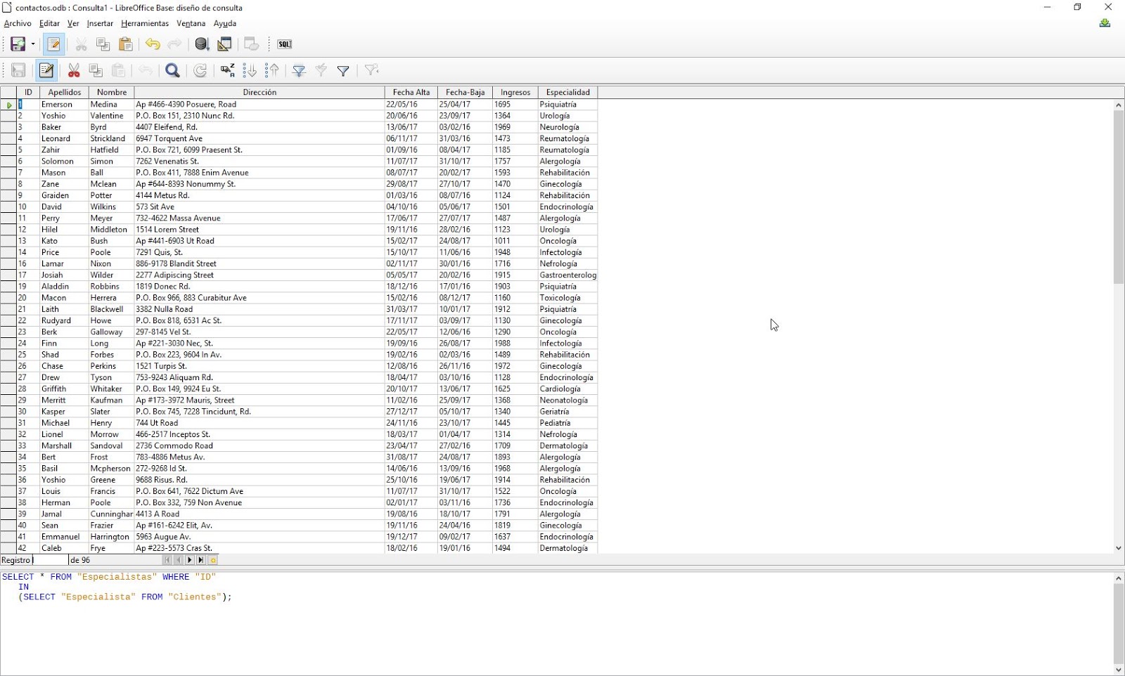 subconsultas con SQL en LibreOffice Base (XXVIII) | Programación de ...