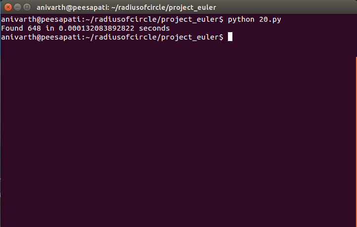 Problem 20 Project Euler Solution With Python