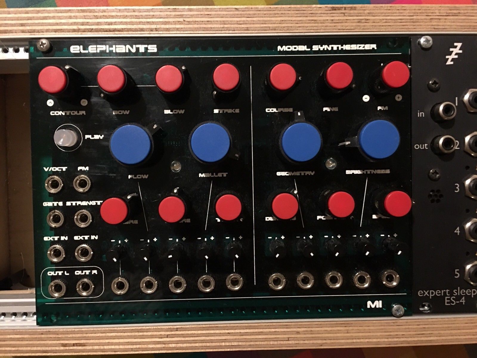 MATRIXSYNTH: "Elephants" - DIY Mutable Instruments Elements Module w/ Translucent Green Panel