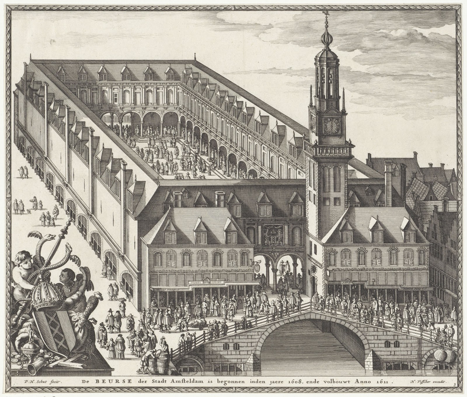Pieter Hendricksz. Schut: View on the Amsterdam Stock Exchange (1633 ...