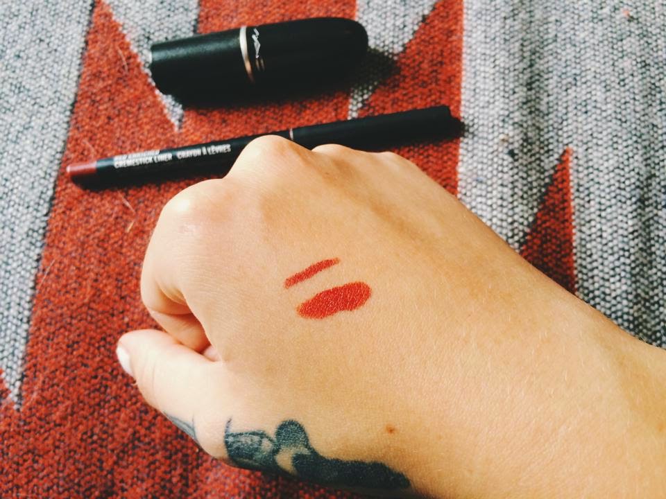 JORDAN CARROLL: MAC Red Enriched Cremestick Liner and MAC Chili Lipstick