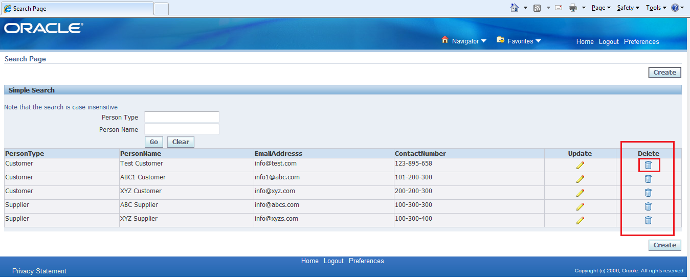 Oracle Apps Quick Reference: Update, Insert & Delete Records in OAF