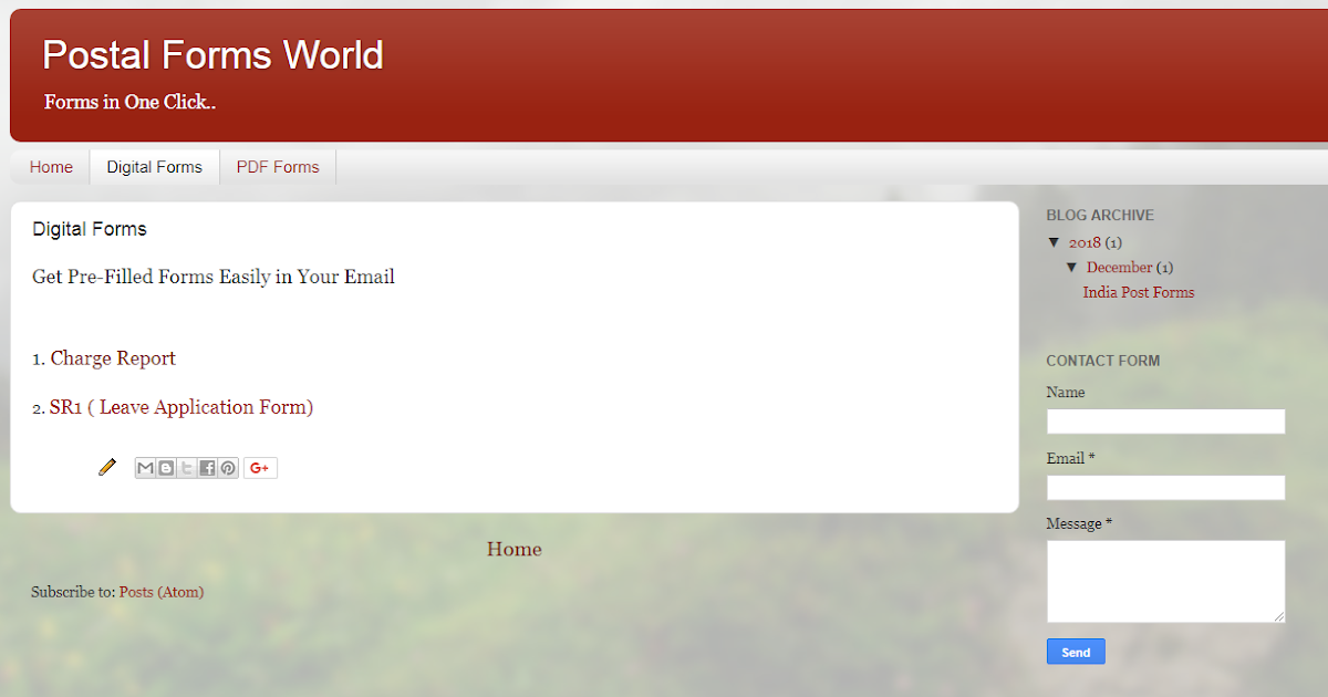 Postal Forms World: Charge Report
