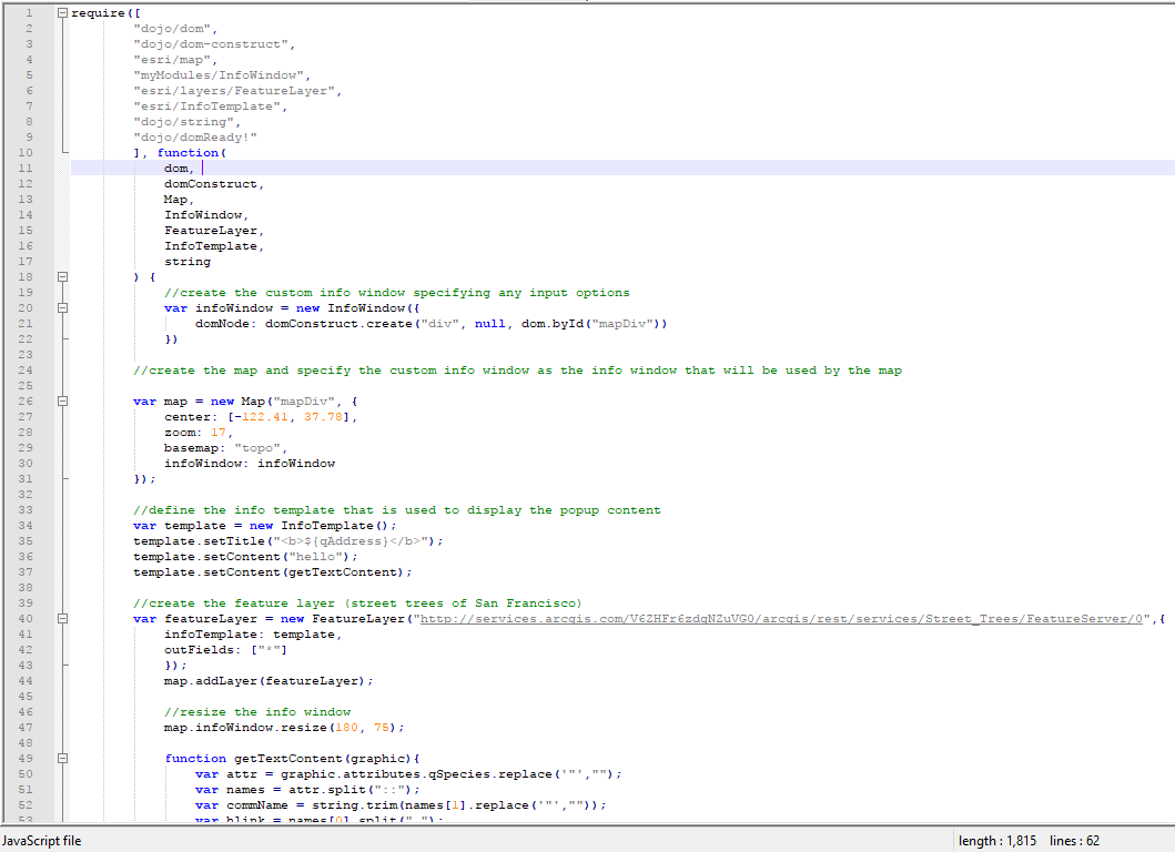 Geography 455: Web GIS: Web GIS Lab 5: ArcGIS API for JavaScript 1