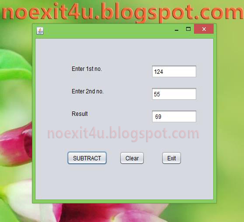 Java Program To Subtract Two Numbers ~ 8052