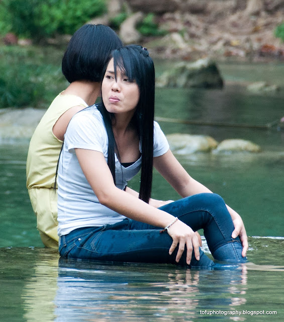 Tofu Photography: Woman cooling off in water