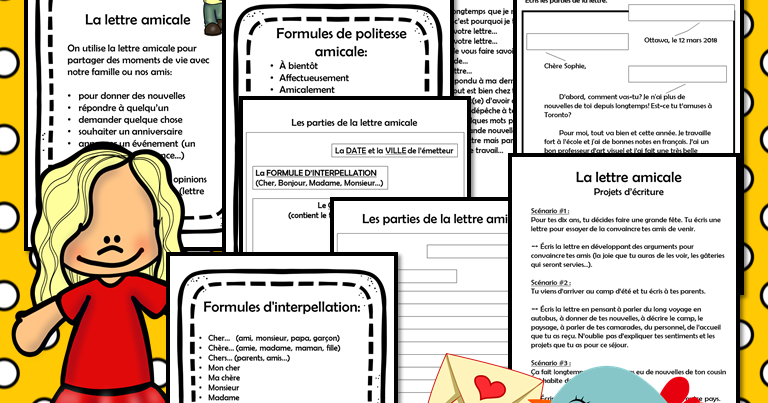 la classe de caro.: Écrire une lettre amicale - Écriture créative