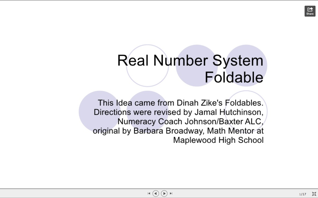A Sea of Math: Classifying Real Numbers Foldable