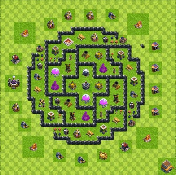 Base Layout Town Hall Level 8 Tipe Farming | COC Indonesia