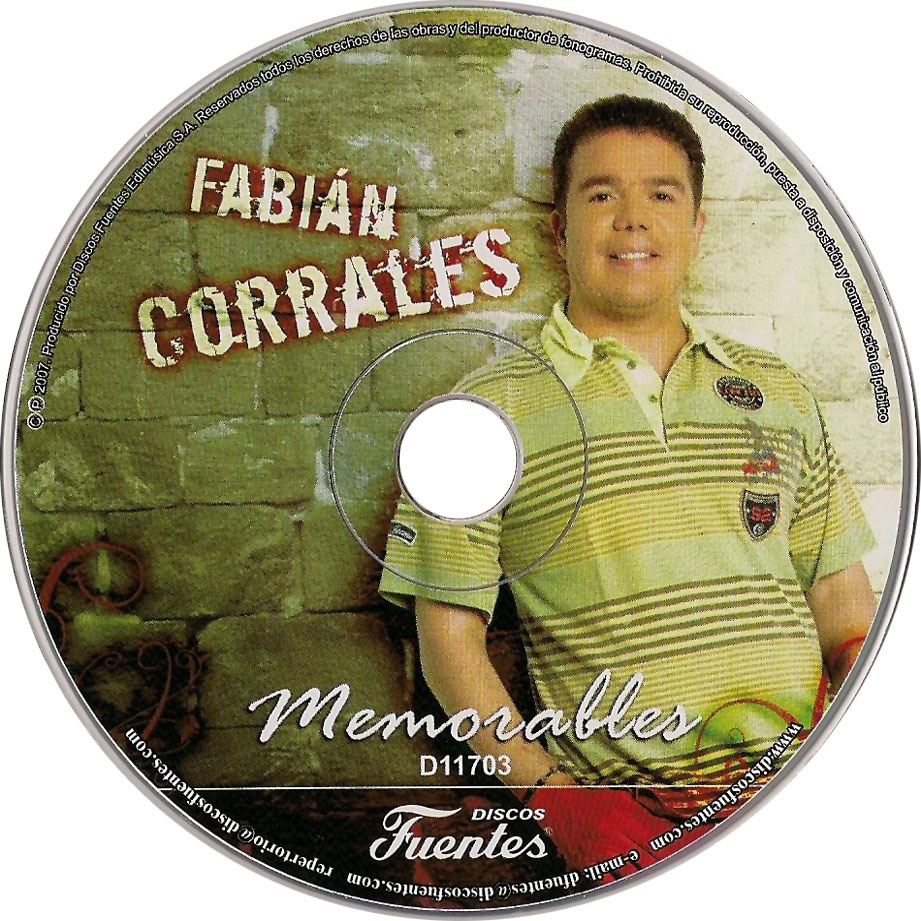 FABIAN CORRALES - Memorables [2007] | Caratulas Vallenatas