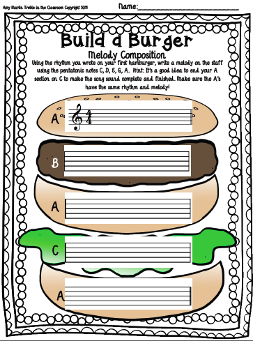 Treble in the Classroom: Build a Burger Composition Set