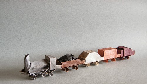 easy origami train ~ simple origami instructions