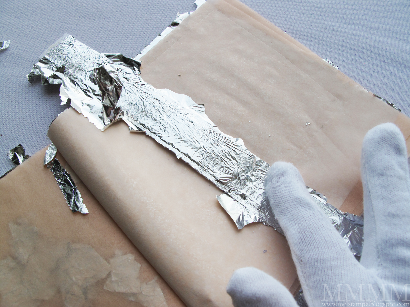 Mel Stampz: new technique? Silver Leaf & Sticky Back Canvas (step by step)