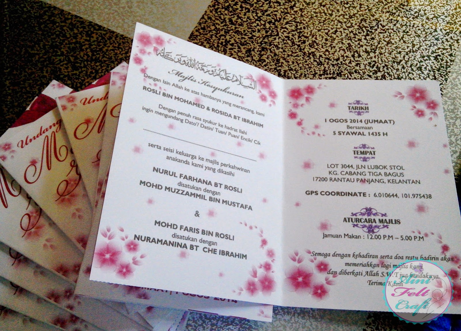 Aini Felt Craft: KAD KAHWIN DIY