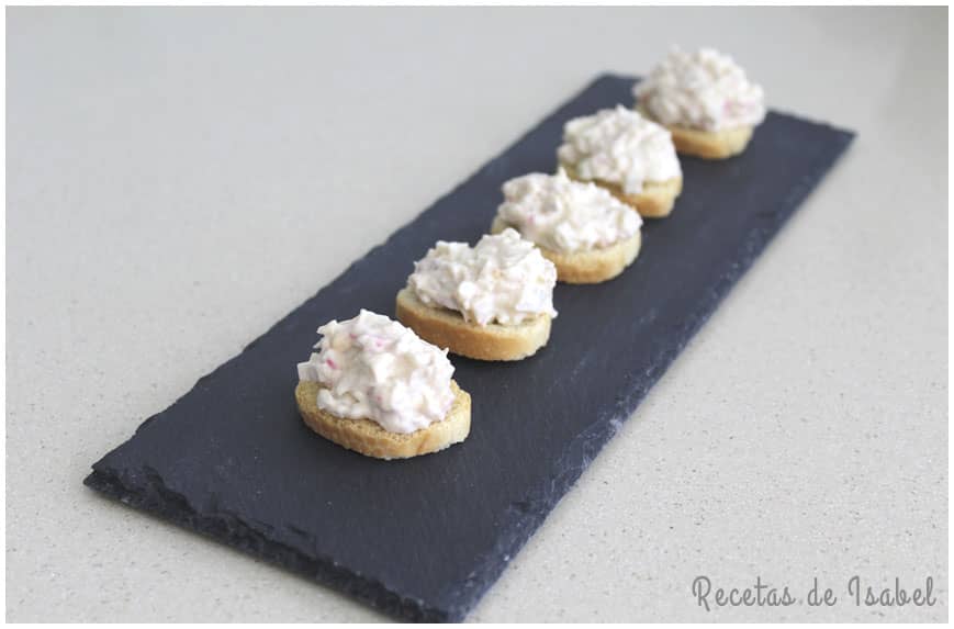 Pasta de palitos de cangrejo para canapés | Cocina