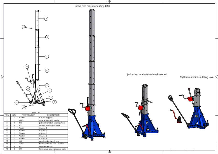 324. Column repair device || Lifting mechanism || Download free cad models
