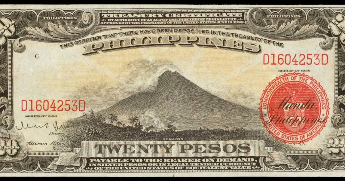 Philippines Twenty Pesos Treasury Certificate 1936|World Banknotes ...