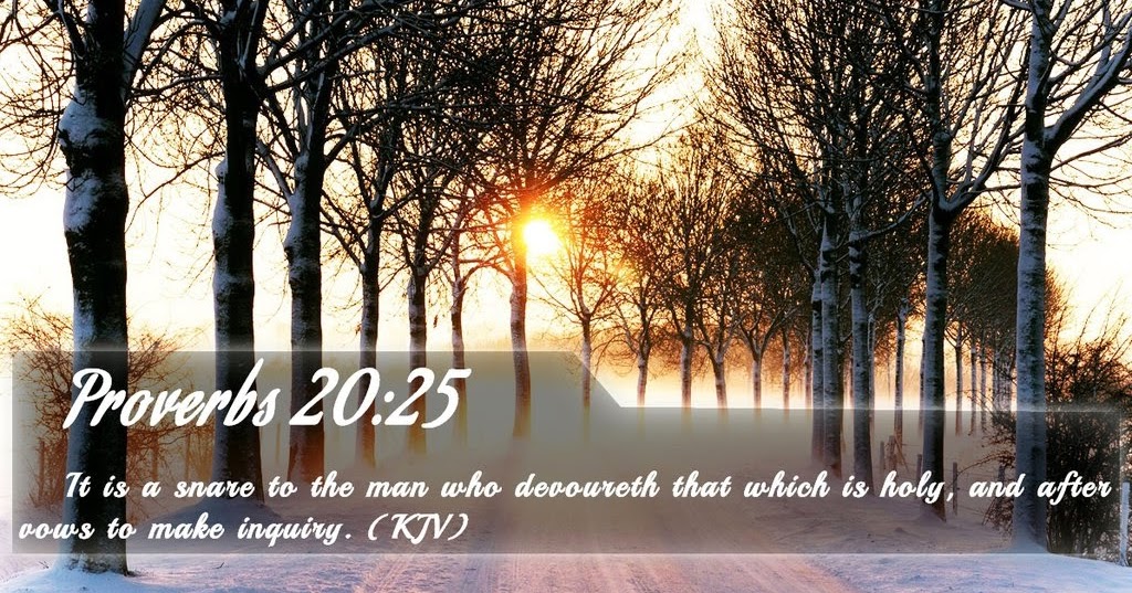 INSPIRATIONAL QUOTES | PROVERBS 20:25