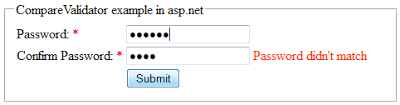 How to use CompareValidator validation control with example in asp.net ...