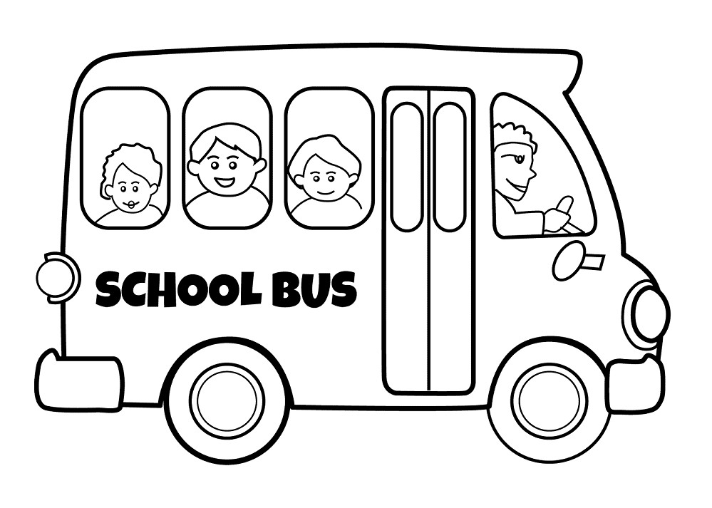 Gambar Mewarnai Aneka Bus Sekolah - Gambar Mewarnai