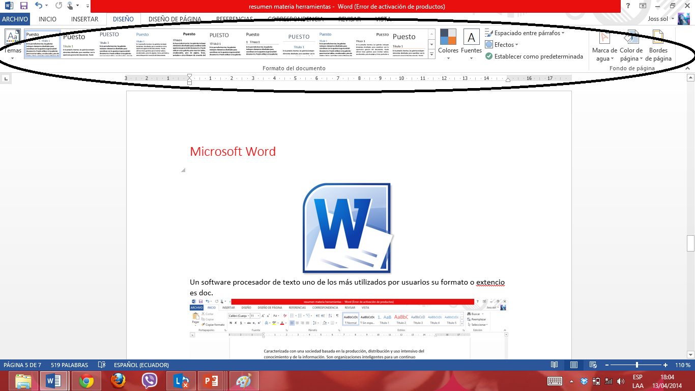 HERRAMIENTAS INFORMATICAS: FORMATO