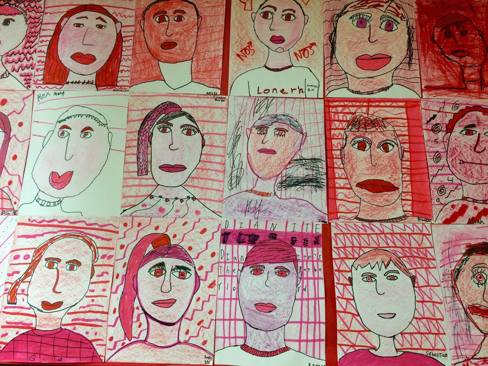 WHAT'S HAPPENING IN THE ART ROOM??: RAINBOW Self Portraits