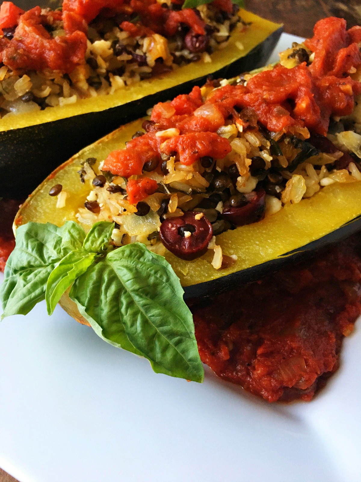 sweetsugarbean: Greek Stuffed Zucchini with Rice and Lentils