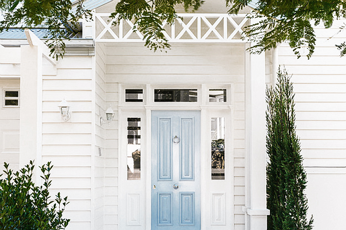 Blue and White with Veranda House