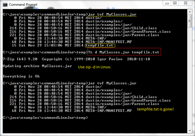 Inspired by Actual Events: Manipulating JARs, WARs, and EARs on the Command Line