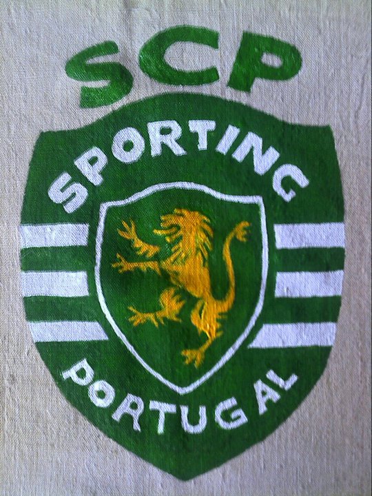 Pinturas em tecido de Aurélio Fonseca: Símbolo SCP Sporting
