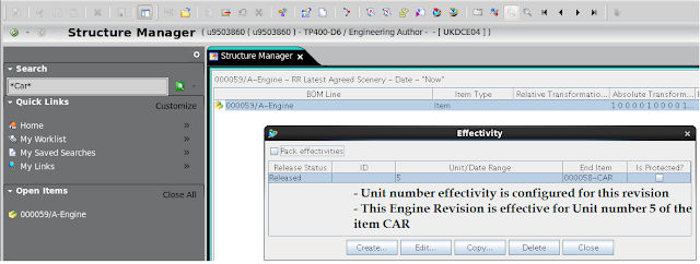 Teamcenter Open Gate: Teamcenter Unified Architecture : Effectvity