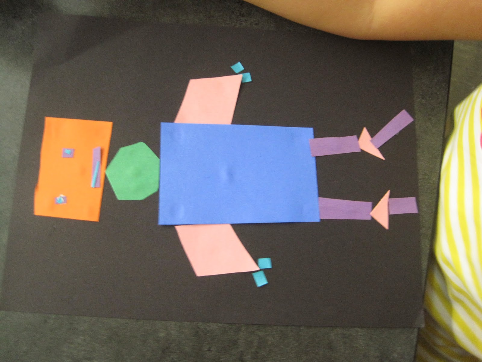 Zilker Elementary Art Class: 2nd Grade Geometric Shape Robot Collage