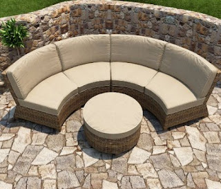 Modern Wicker Sectional Outdoor Sofa Sets: Curved Outdoor Sofa