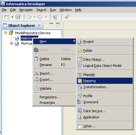 "Hello World" ... First Map Using Informatica Developer