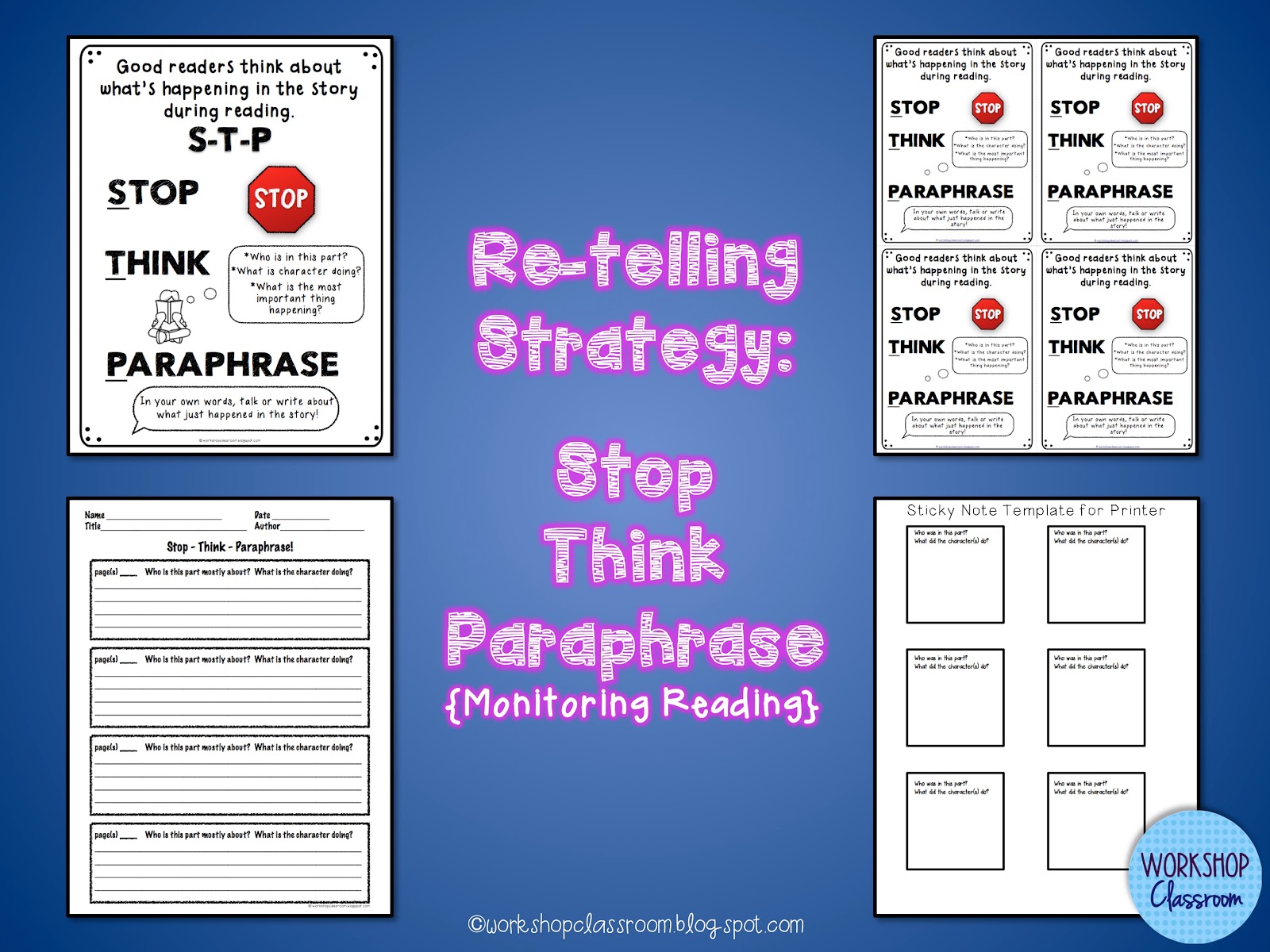 Workshop Classroom: Re-telling and Summarizing: Strategies and ...