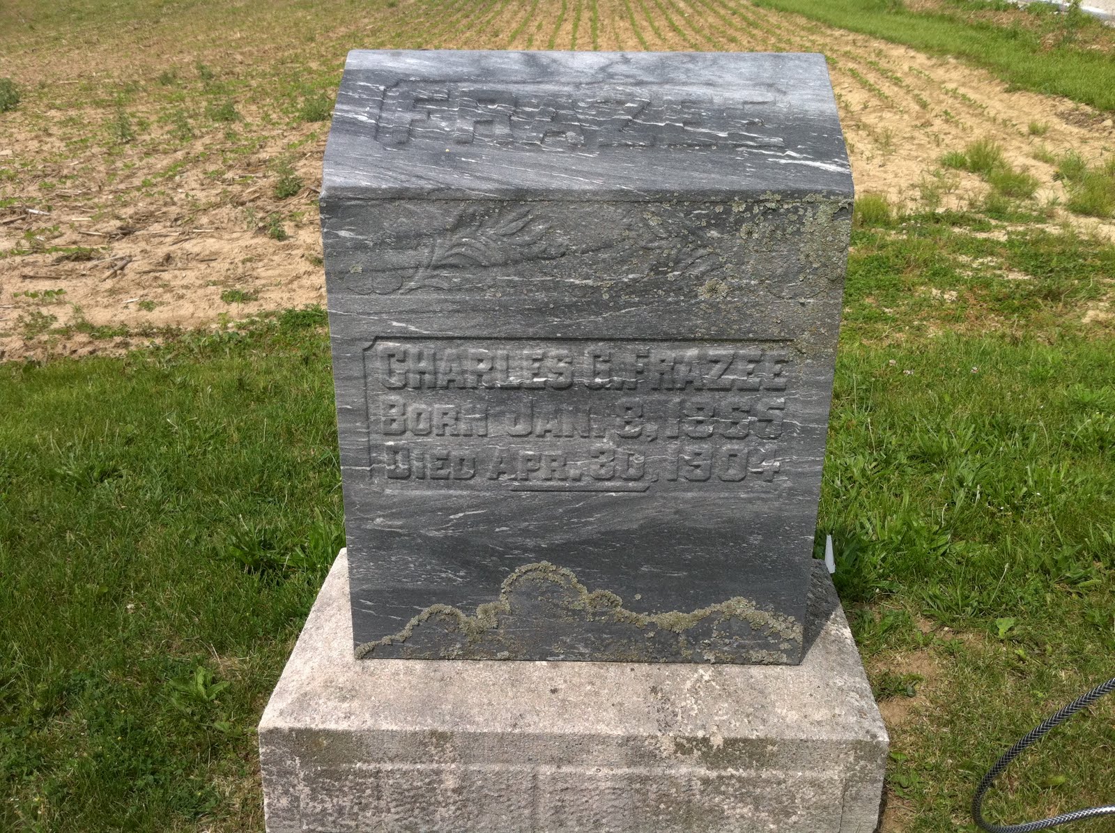 Howards Cemetery Restoration and Preservation: Charles Frazee stone ...