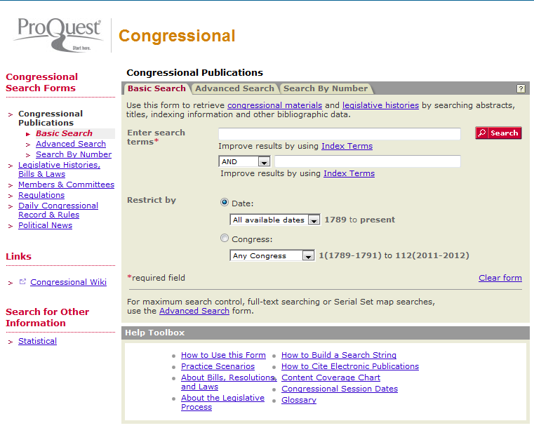 BLS Library Blog: ProQuest Congressional Guides and Tutorials