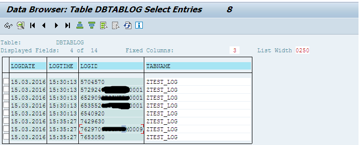 ABAPer Street: Logging of table data changes