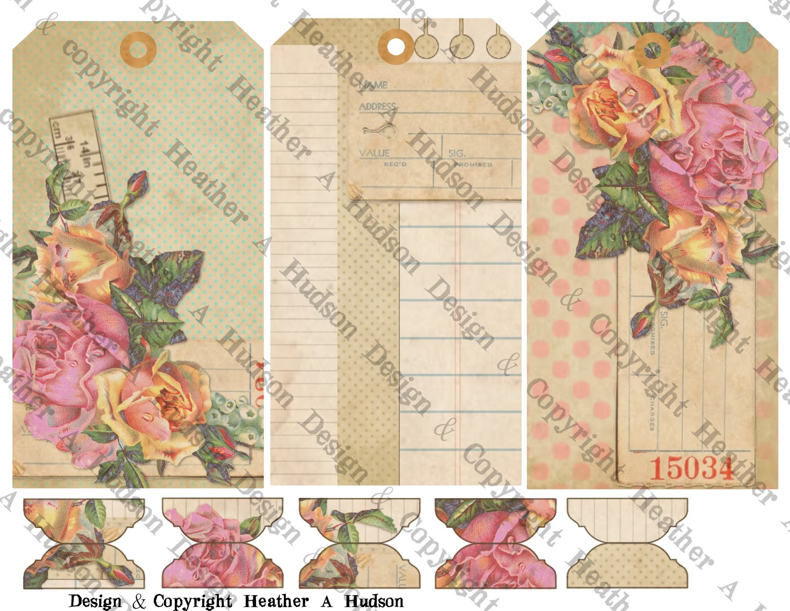 Heather A Hudson: Vintage Shabby Chic Calendar/ Journal Pages Digital Set
