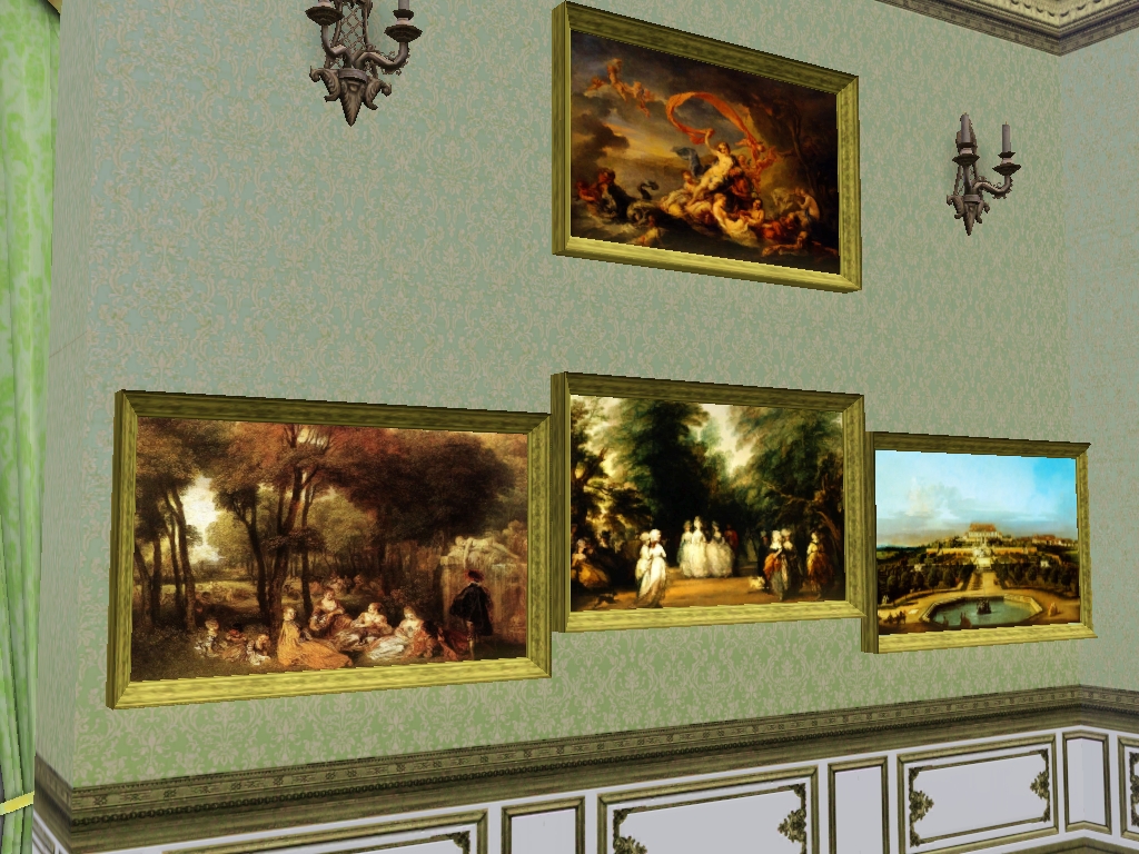 Wide Rectangular 18th Century Paintings Set 1