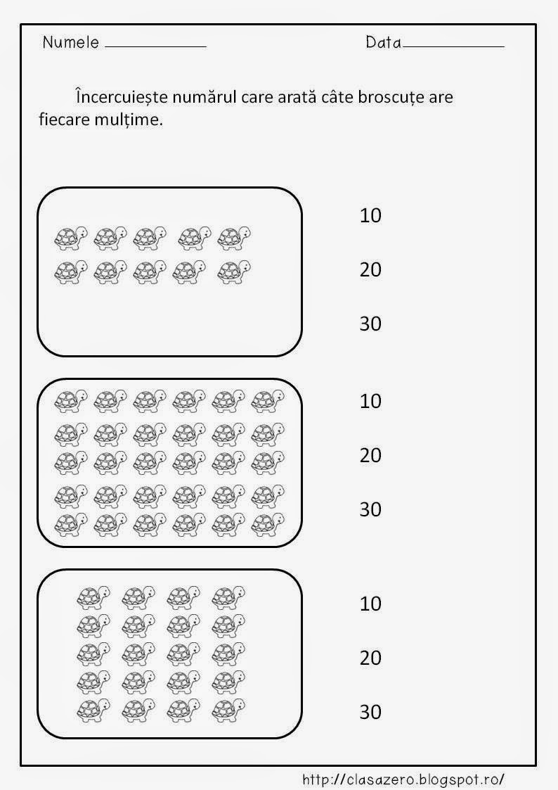 Clasa pregatitoare: Numere 10 - 30 fisa de lucru