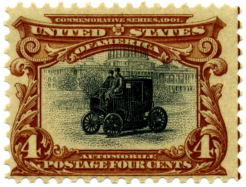 Codex Philately: The 4 cent Automobile red-brown and black / Le 4 cent ...