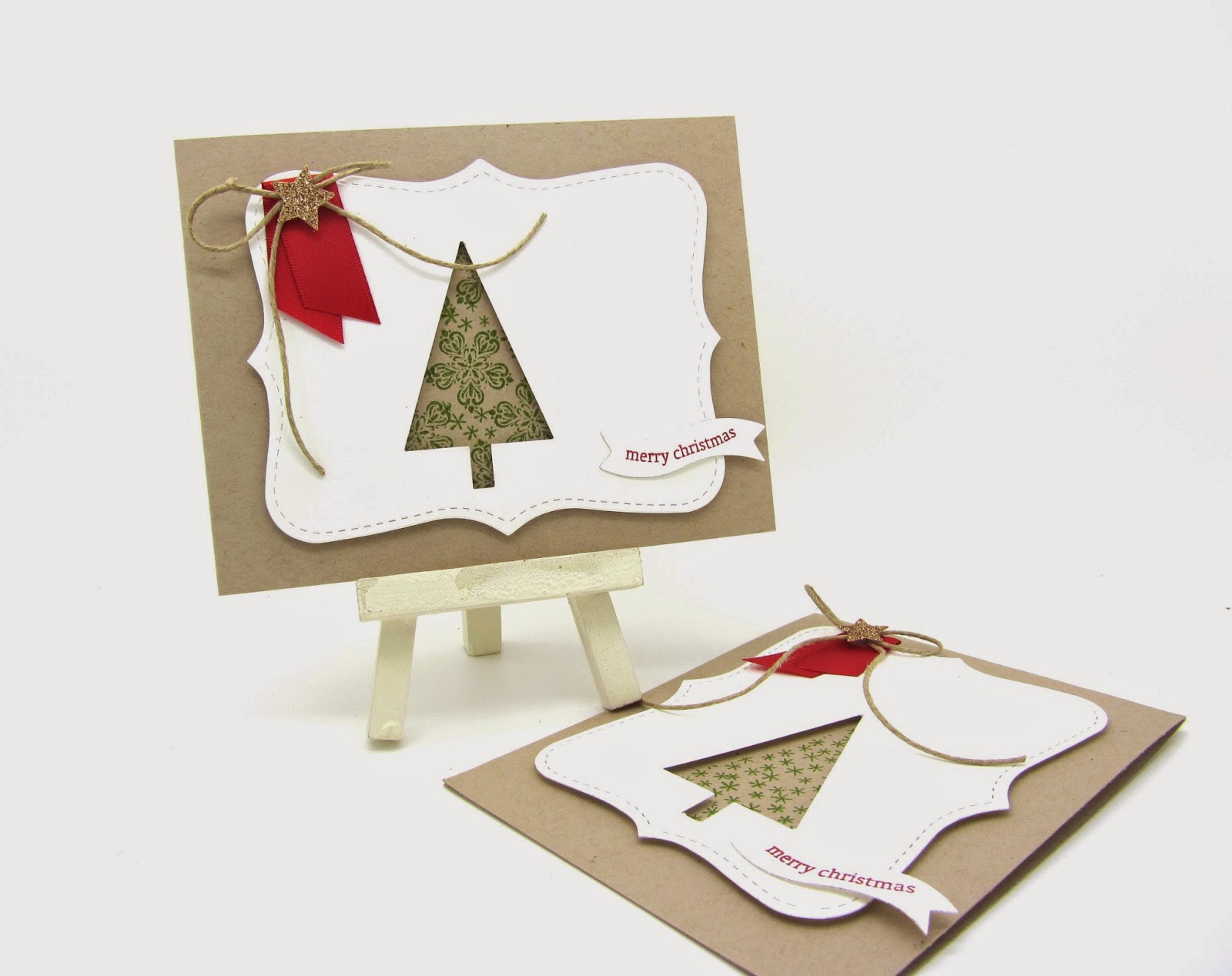 PinkBlingCrafter: A Christmas Tree Card using the Shape Stamping Technique