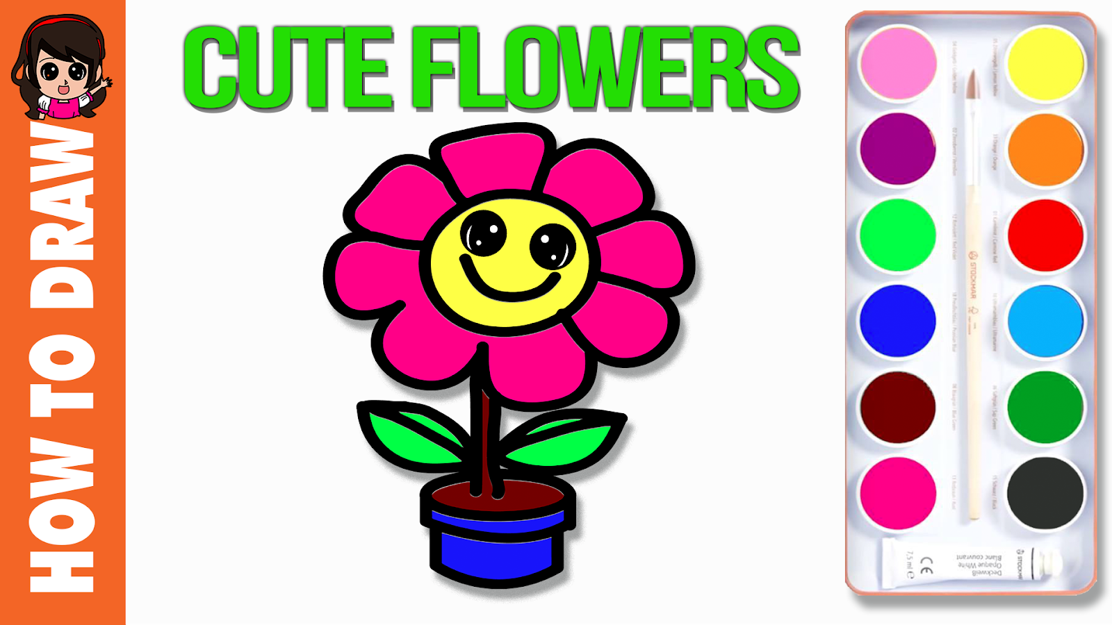 How To Draw Cute Flowers For Kids Step by Step Easy ~ Coloring Page For ...