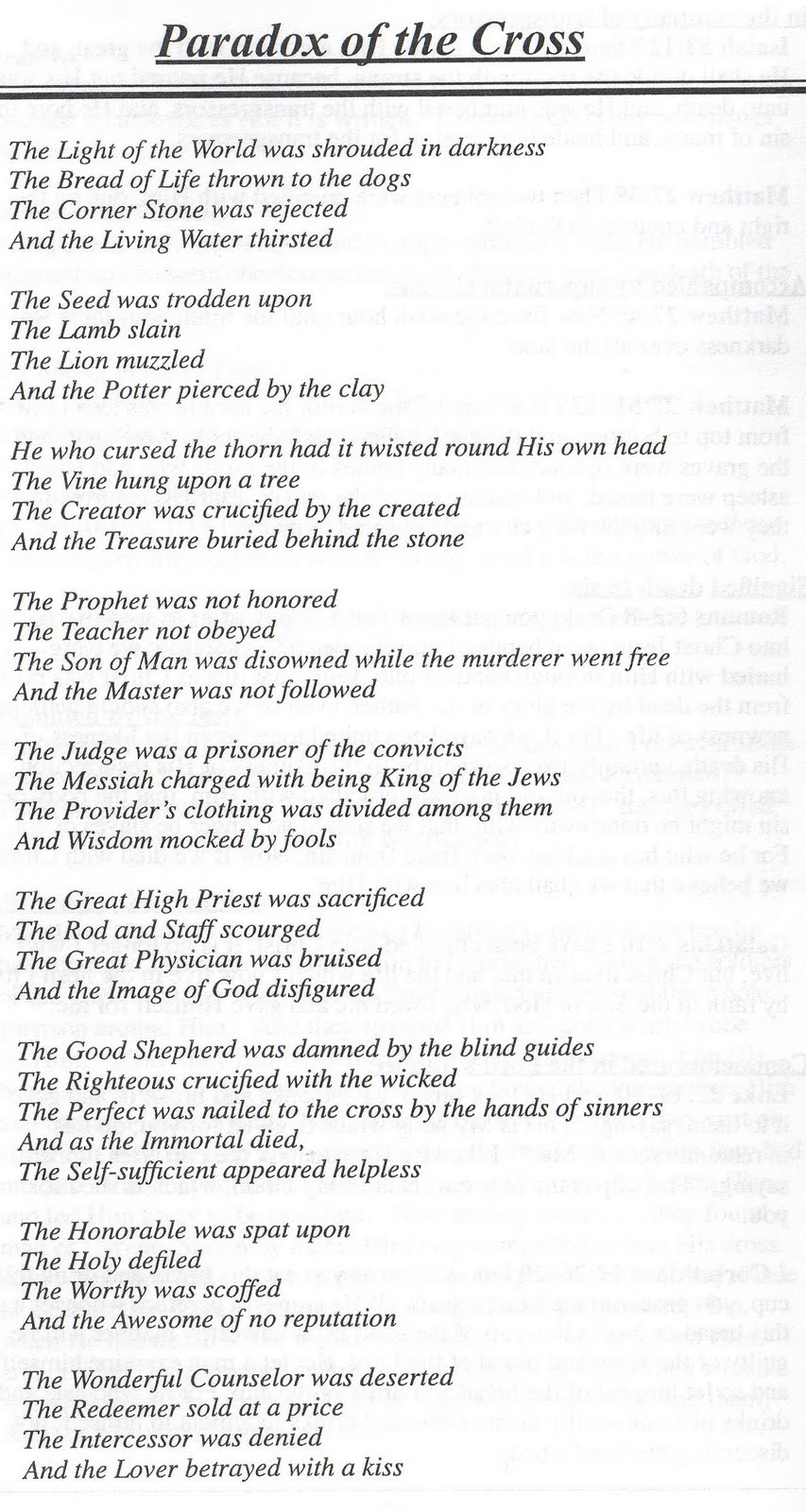 The Pretty Bitty Blog: Paradox of the Cross - A poem by Elliot Pope