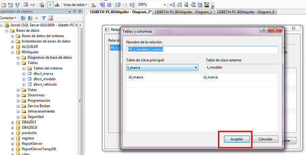 Relación de tablas en SQL Server de forma grafica