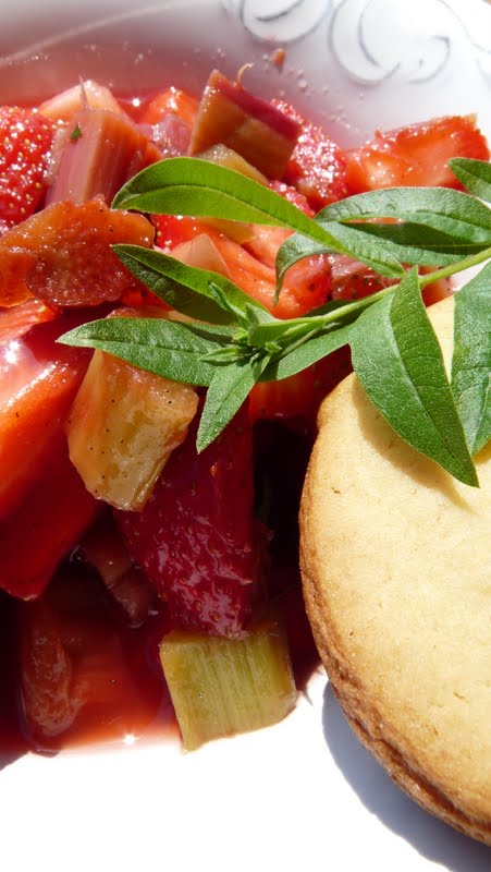 Gourmandise et Cuisine: Salade de Fraises et Rhubarbe au Sirop de Verveine