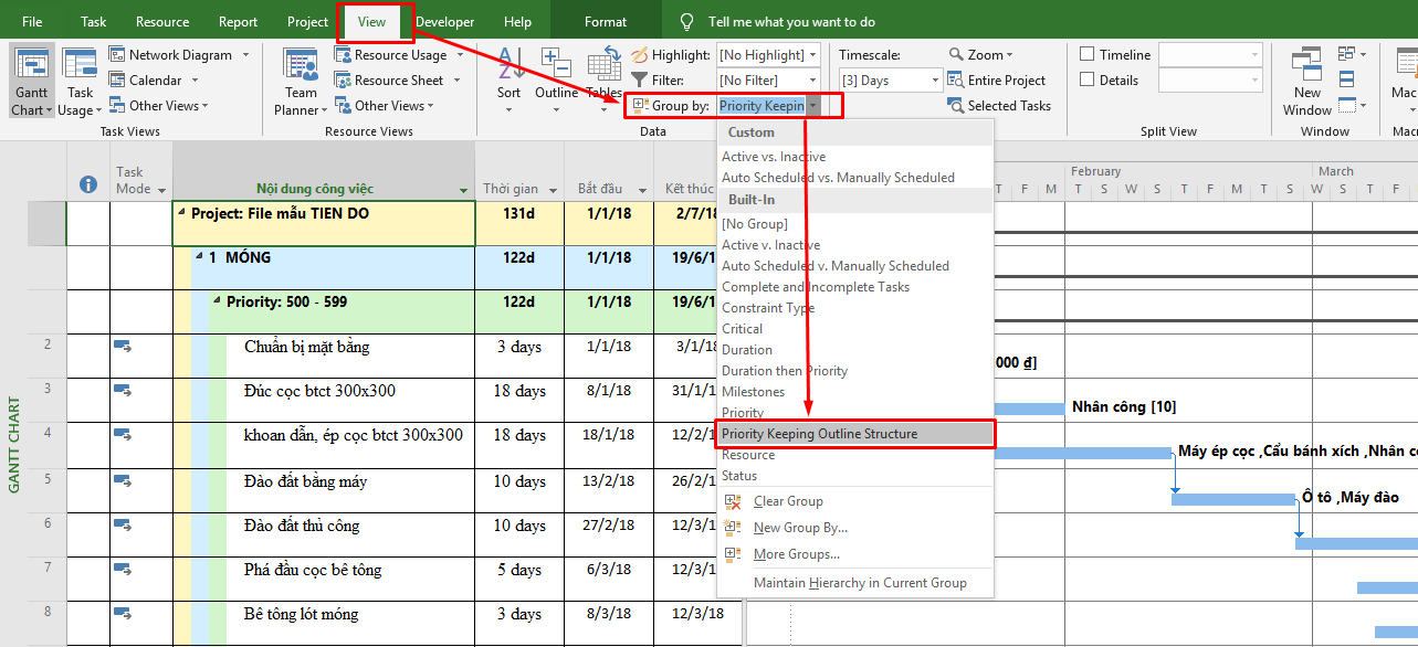 MS Project Quick Tips: Các cách kiểm tra phân cấp công việc trong MS ...