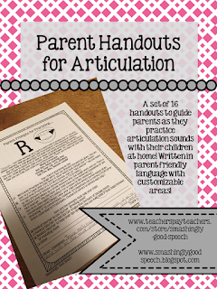 Smashingly Good Speech: Parent Handouts for Articulation