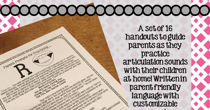 Smashingly Good Speech: Parent Handouts for Articulation